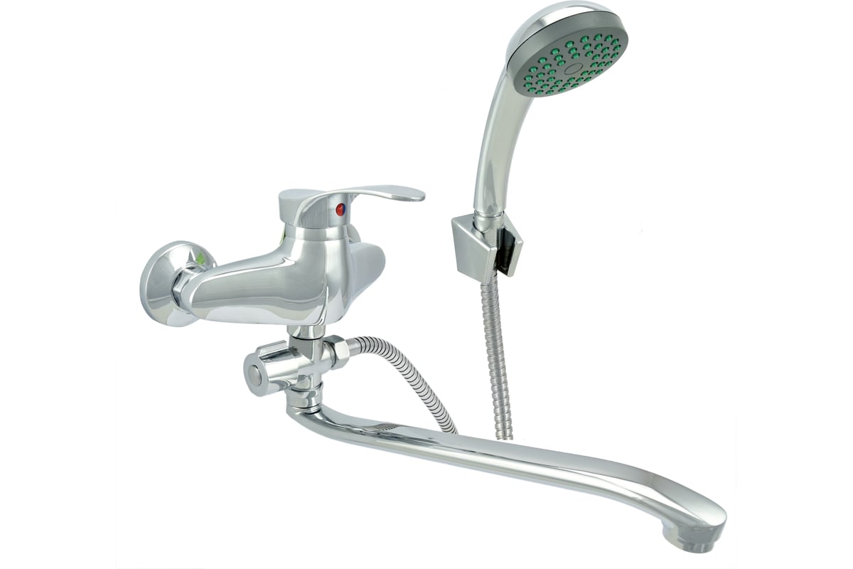 Ванно-душевой смеситель Juguni одноручный, с металлическим шлангом и ...