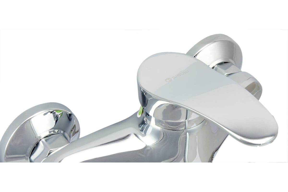 Ванно-душевой смеситель Juguni одноручный, с металлическим шлангом и хромированной лейкой 0402 ...