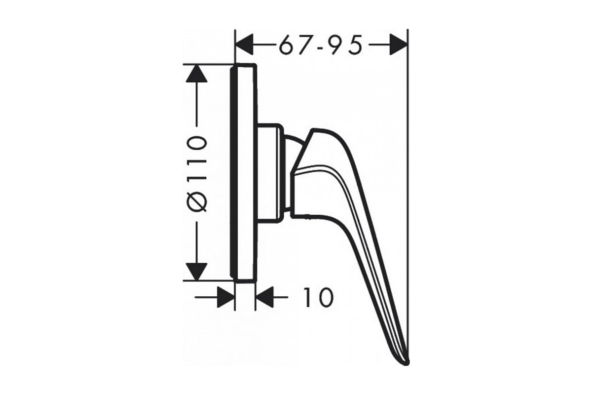 Смеситель для душа HANSGROHE Novus внешняя часть 71063000 00000070136 ...