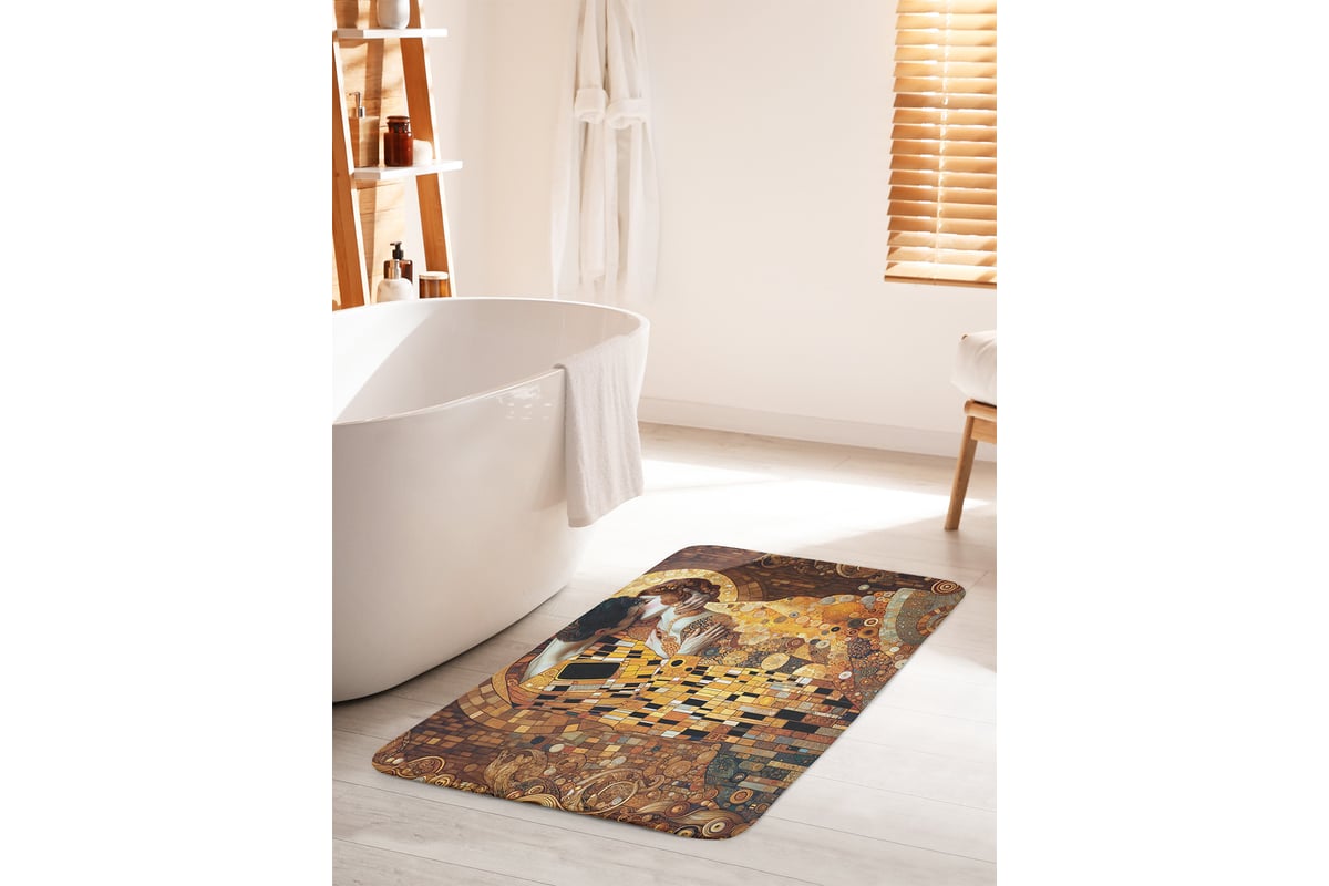 Коврик для ванной комнаты и туалета противоскользящий JOYARTY Поцелуй 60x100 см bath_sd1147 ...