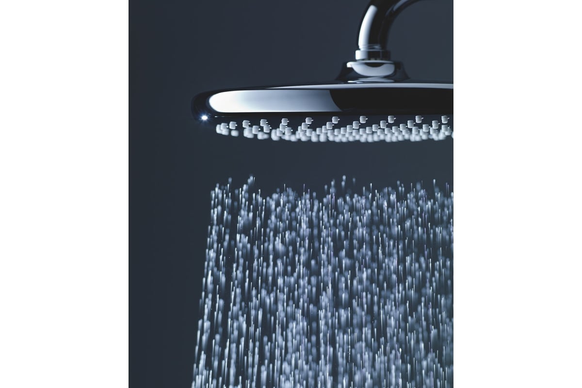 Верхний душ Grohe Tempesta 250, круглый, низ-хром, верх-белый ...