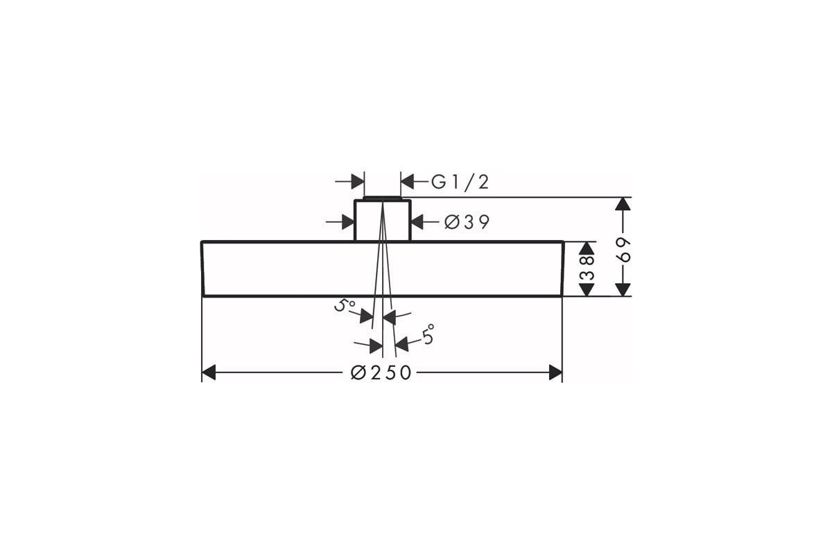 Верхний душ Hansgrohe Rainfinity 250 1jet EcoSmart 26229000 00061350 ...