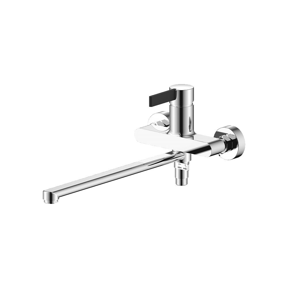 Смеситель для ванны и умывальника PERS ARGO хром/чёрный, диаметр 35 мм, L-образный излив 41976 ...