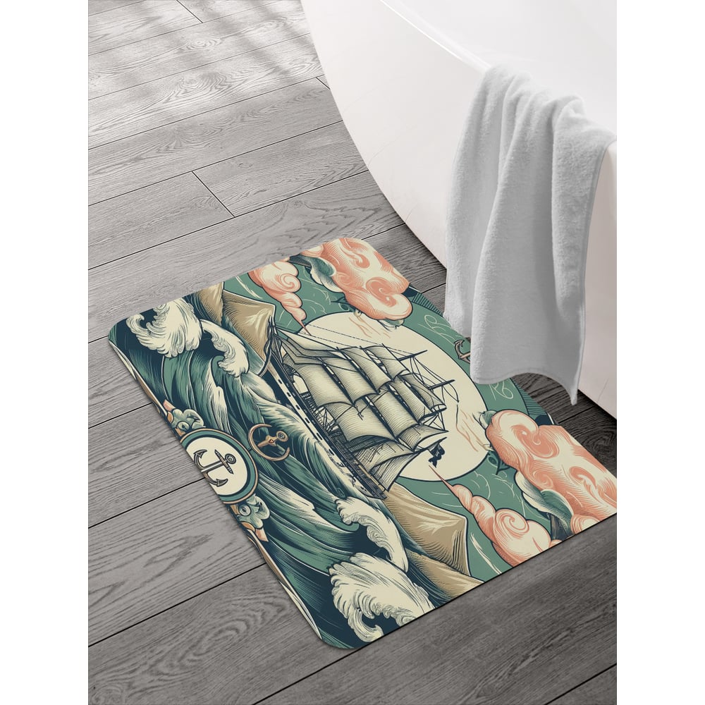 Коврик для ванной и туалета JOYARTY Корабль в пути 58x38 см, sbmrec_sd3484_58x38 - выгодная цена ...