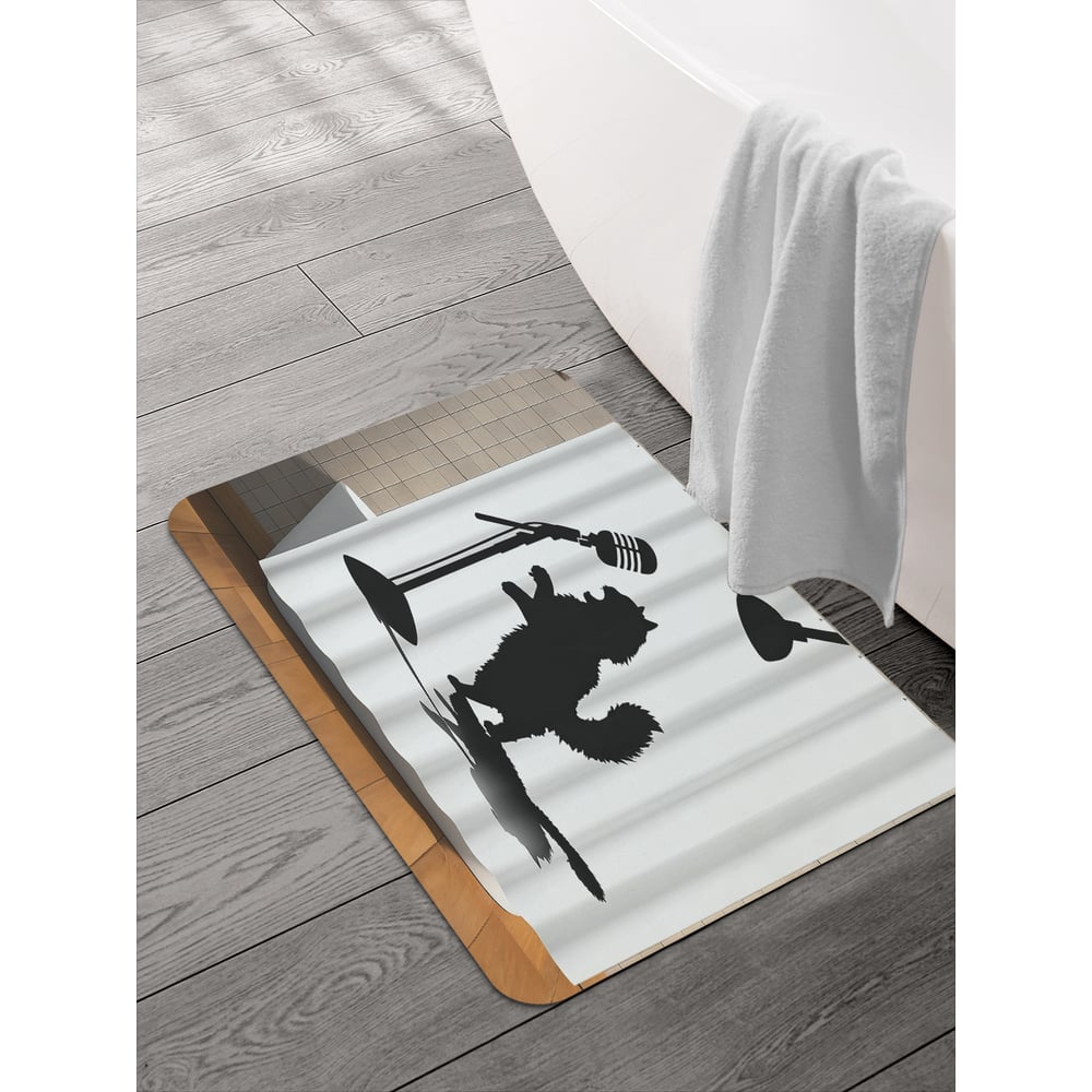 Коврик для ванной и туалета JOYARTY Кот поет 58x38 см, sbmrec_sd3548_58x38 - выгодная цена ...