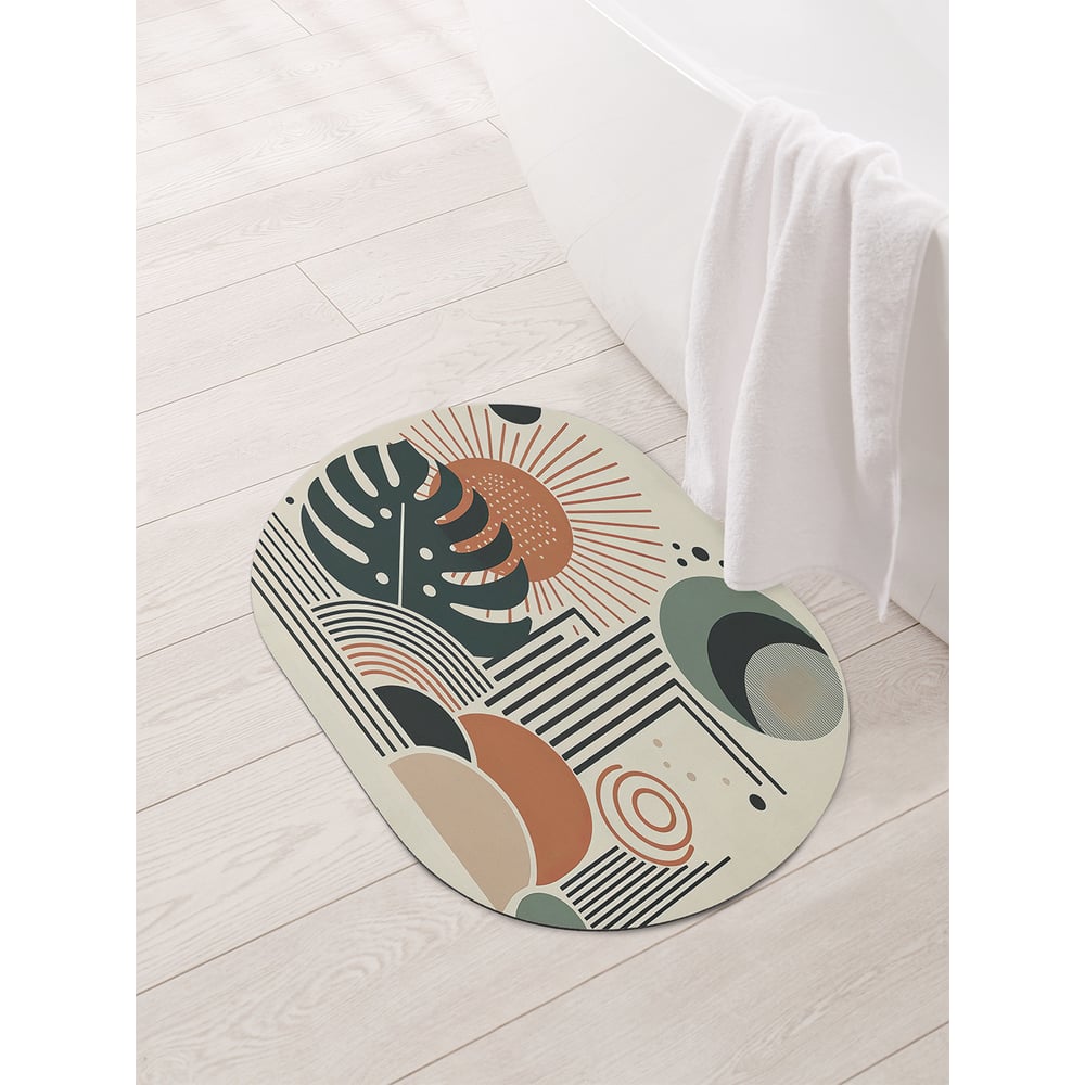 Коврик овальный для ванной и туалета JoyArty "Абстракция форм" 58x38 см, sbm_sd3547_58x38 ...