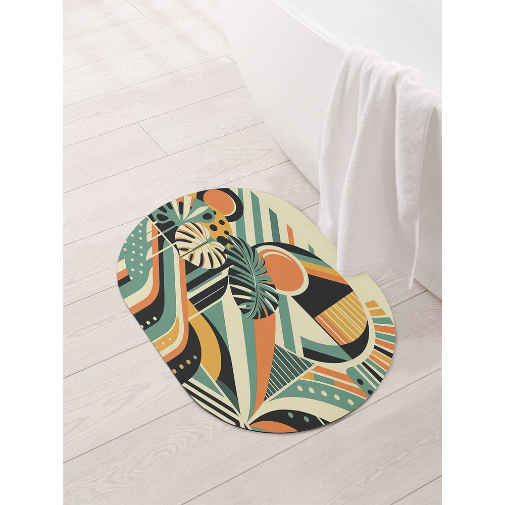 Коврик овальный для ванной и туалета JoyArty "Графика форм" 58x38 см, sbm_sd3542_58x38 ...