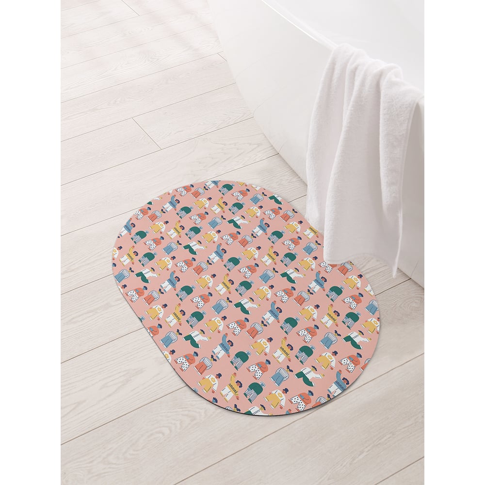 Коврик для ванной и туалета JOYARTY Яркие человечки 58x38 см sbm_430090_58x38 - выгодная цена ...