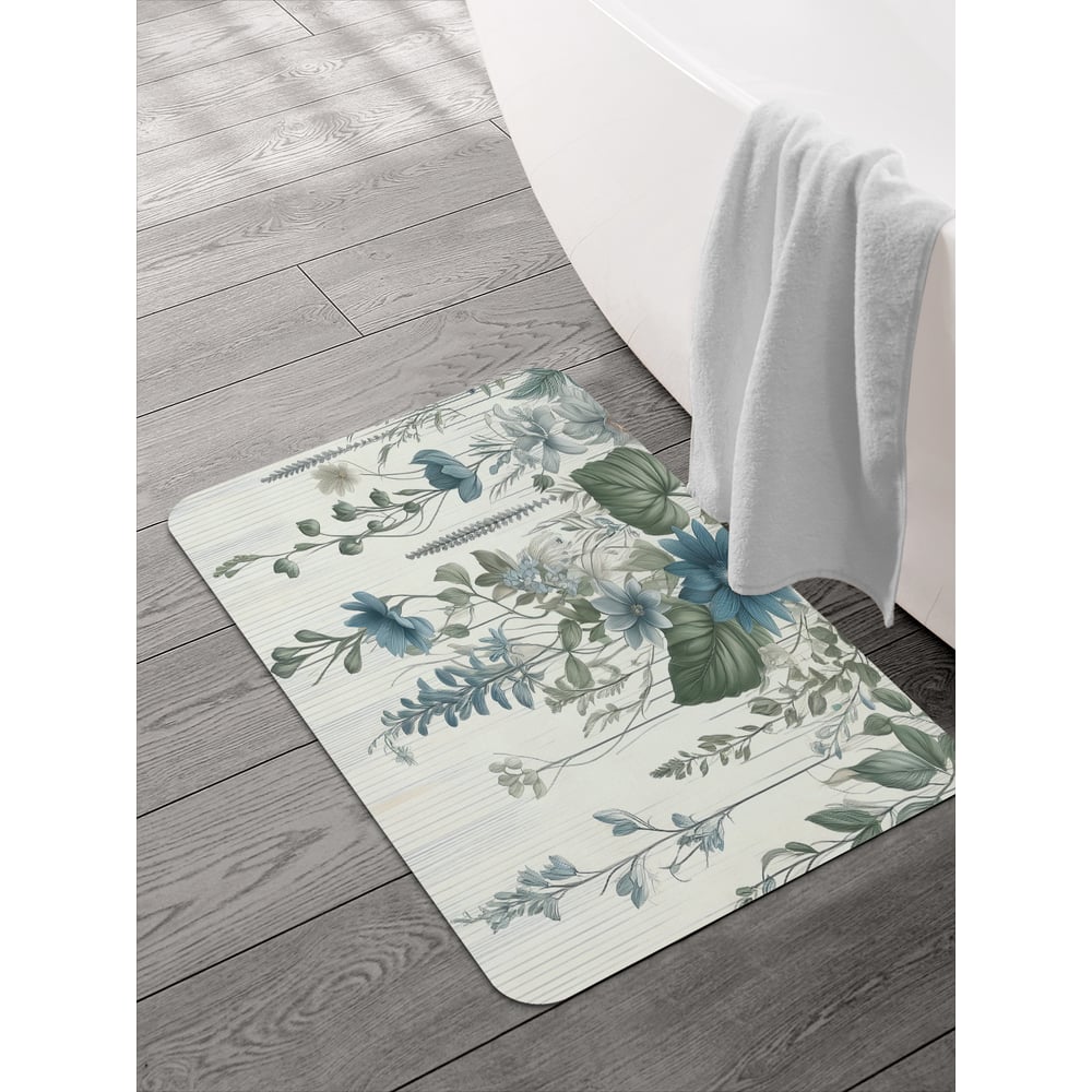 Коврик для ванной и туалета JOYARTY Цветы в воздухе 58x38 см, sbmrec_sd3503_58x38 - выгодная ...
