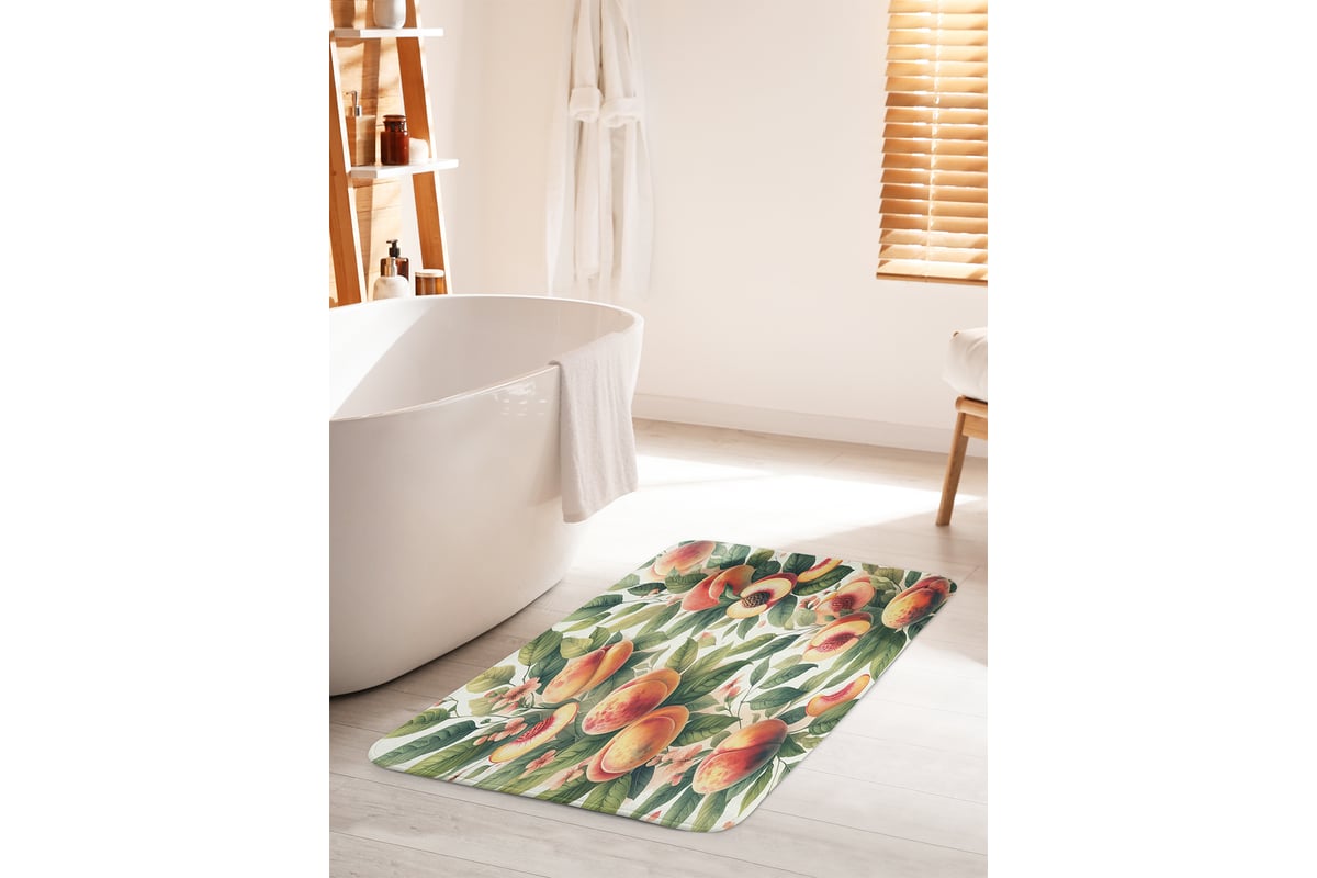 Коврик для ванной комнаты и туалета противоскользящий JoyArty "Персиковое дерево" 60x100 см bath ...