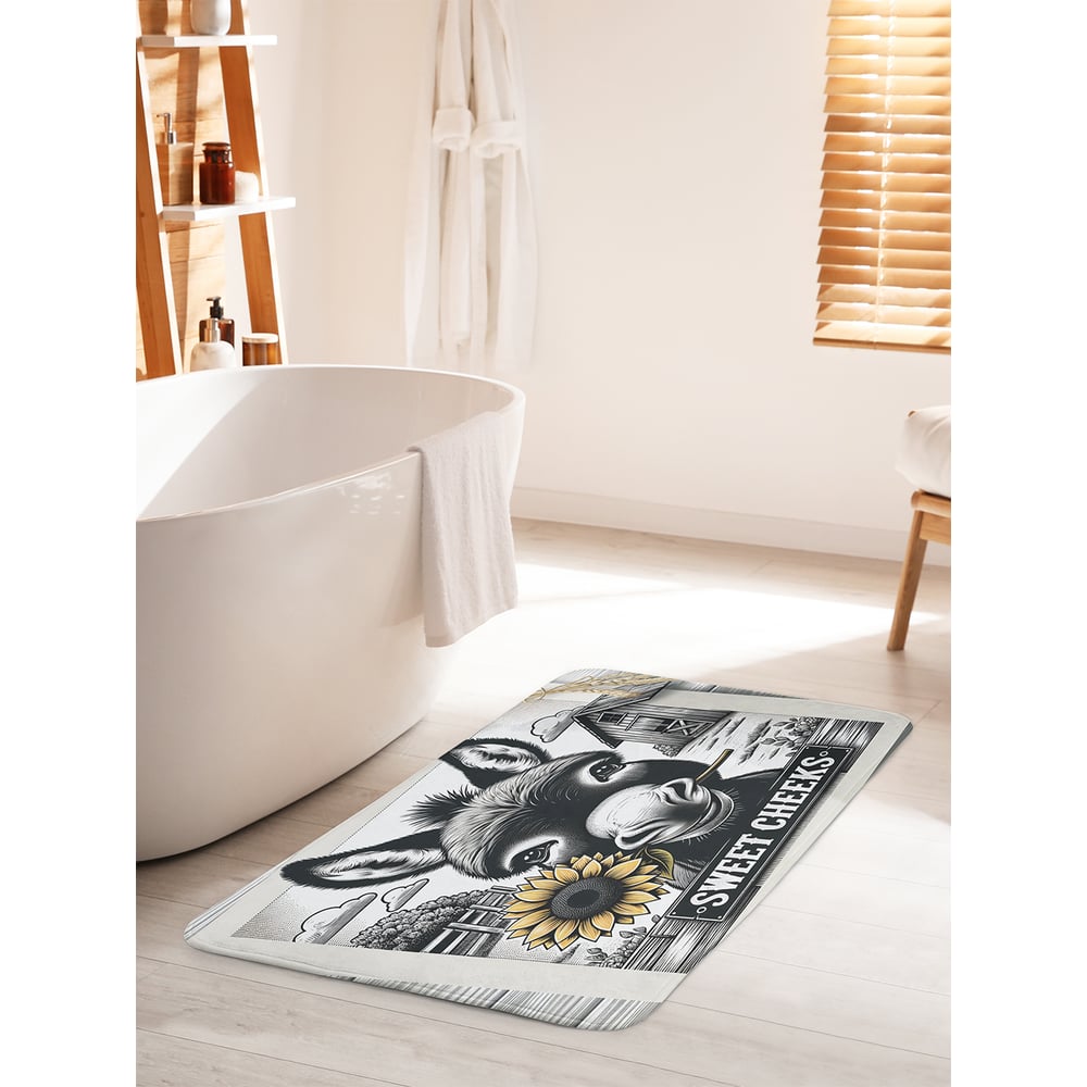 Коврик для ванной комнаты и туалета противоскользящий JoyArty "Фото ослика" 60x100 см bath ...