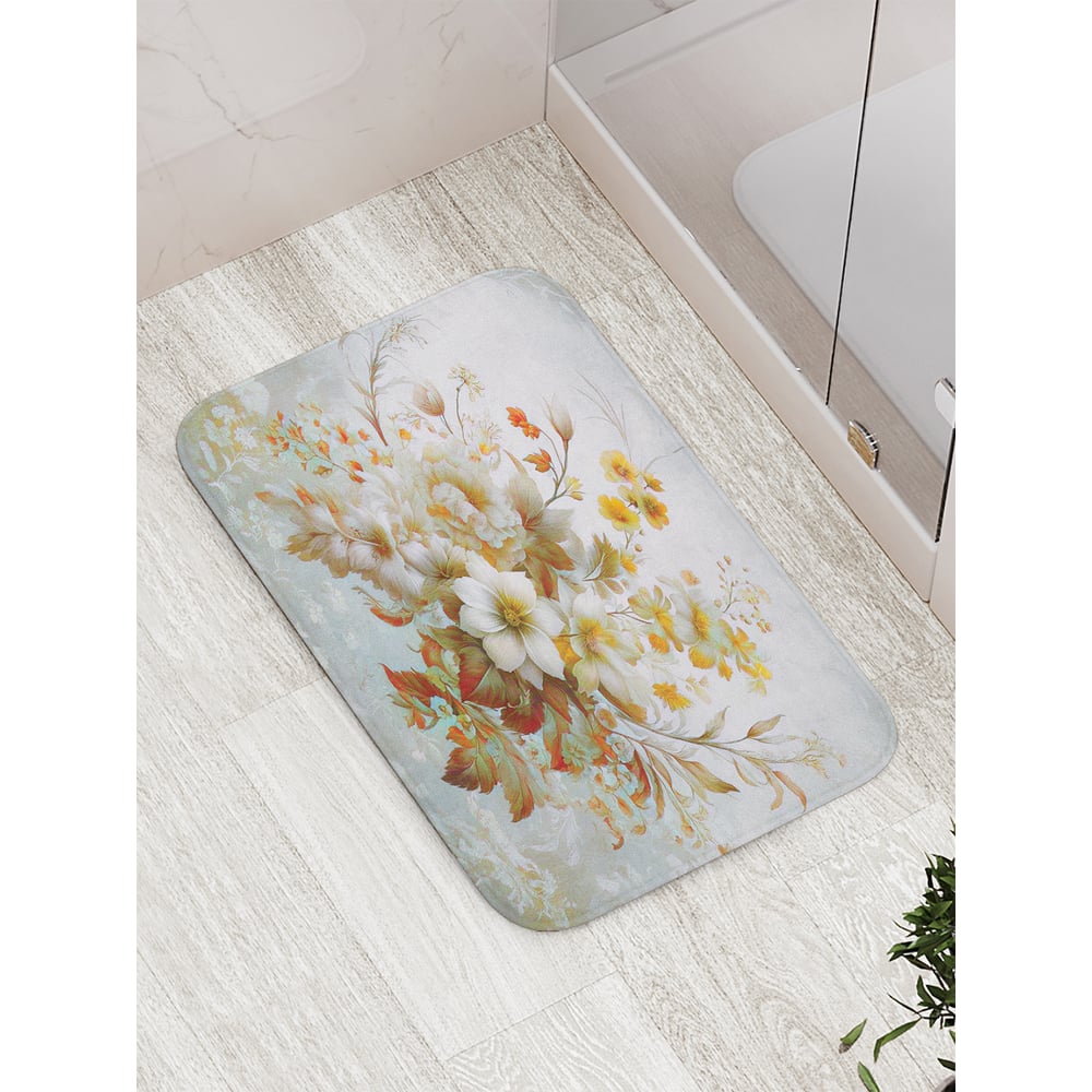 Коврик для ванной комнаты и туалета противоскользящий JoyArty "Осенний букет" 52x77 см bath ...