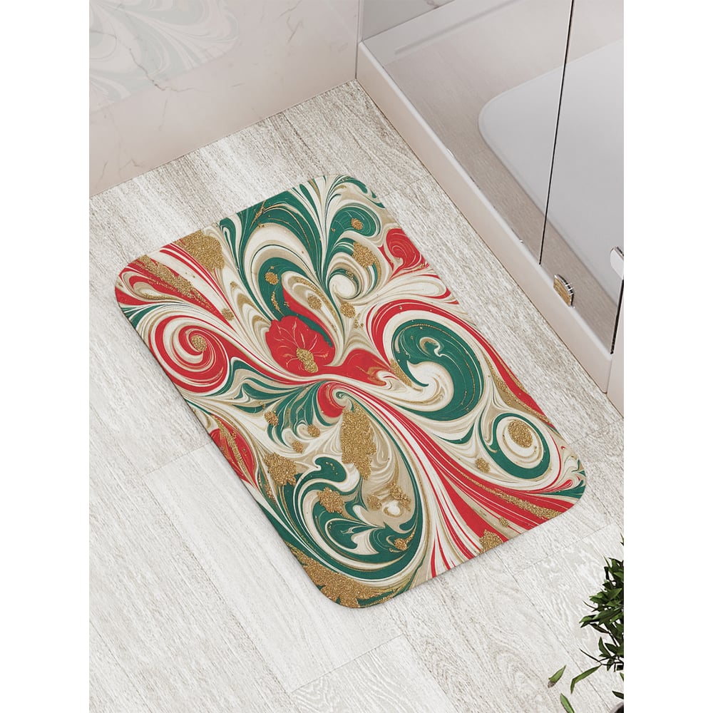 Коврик для ванной комнаты и туалета противоскользящий JoyArty "Хаотичные разводы" 52x77 см ...