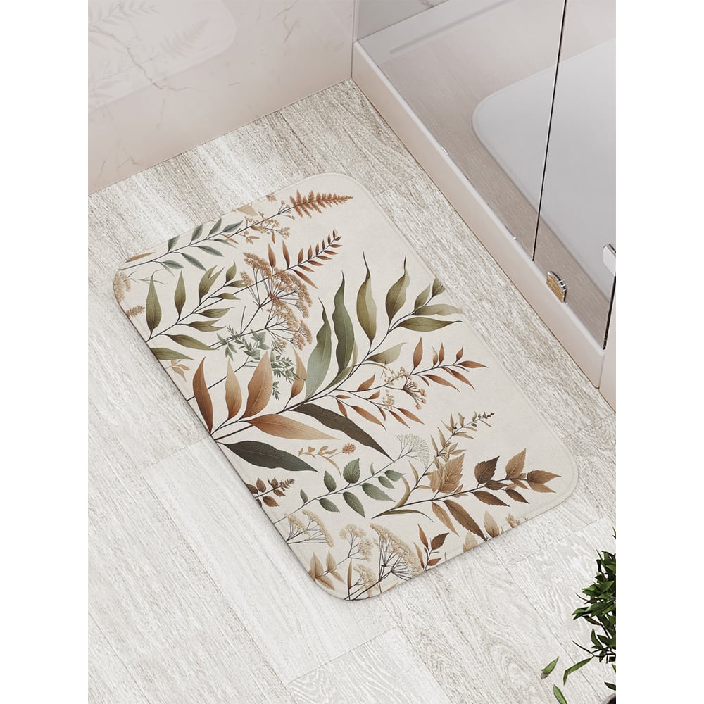 Коврик для ванной комнаты и туалета противоскользящий JoyArty "Трава луговая" 52x77 см bath ...