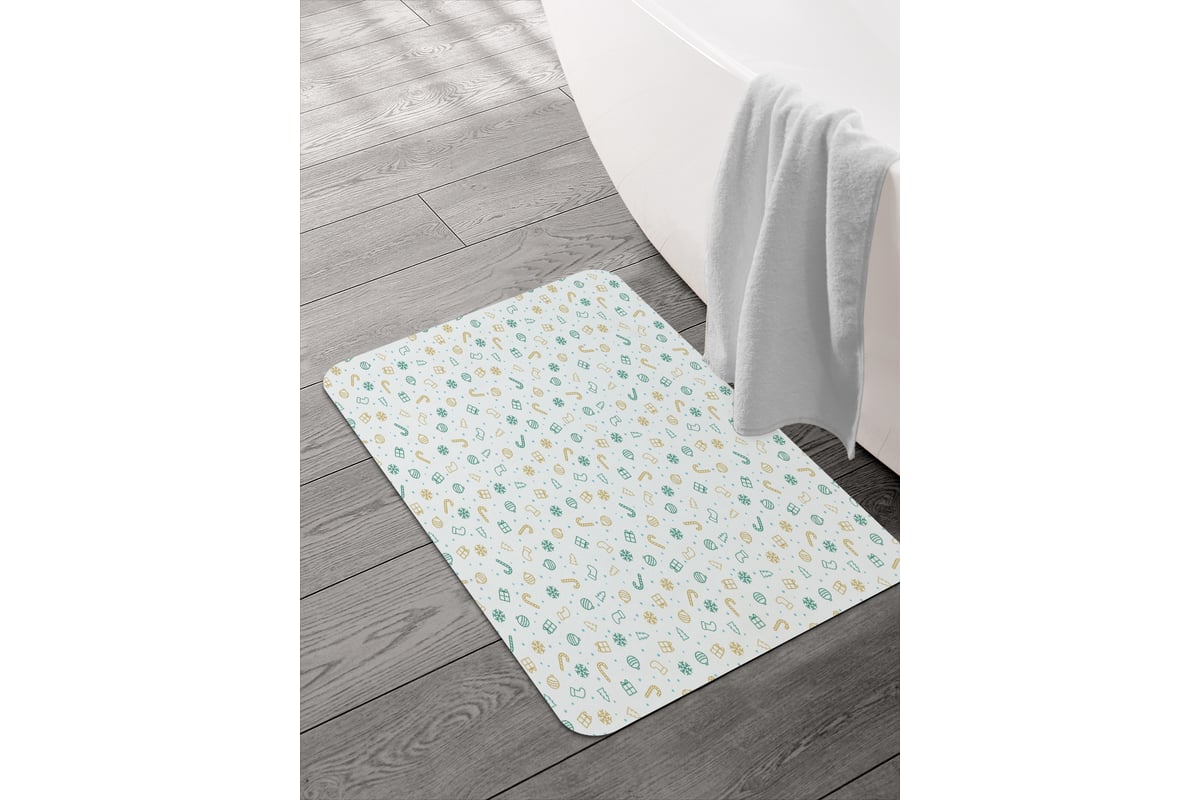 Коврик для ванной и туалета JOYARTY 58x38 см Атмосфера праздника sbmrec_427861_58x38 - выгодная ...