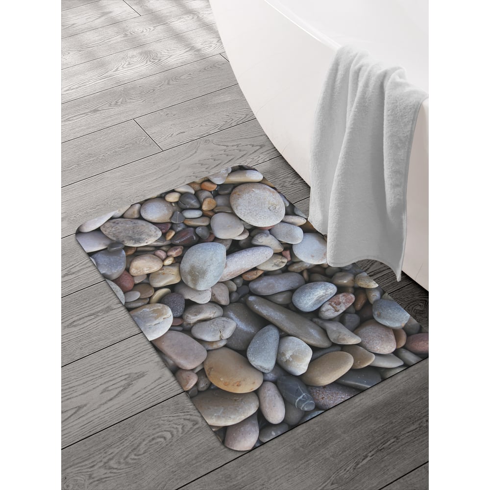 Коврик для ванной и туалета JOYARTY 58x38 см Морская галька sbmrec_91599_58x38 - выгодная цена ...