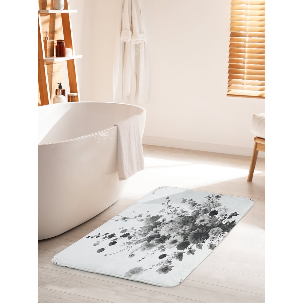Коврик для ванной комнаты и туалета противоскользящий JOYARTY Букет с поля 60x100 см bath_sd3588 ...