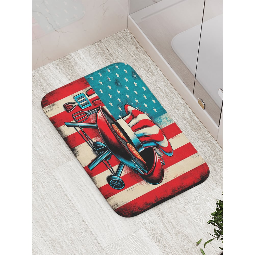 Коврик для ванной комнаты и туалета противоскользящий JOYARTY Барбекю 52x77 см bath_sd3455 ...
