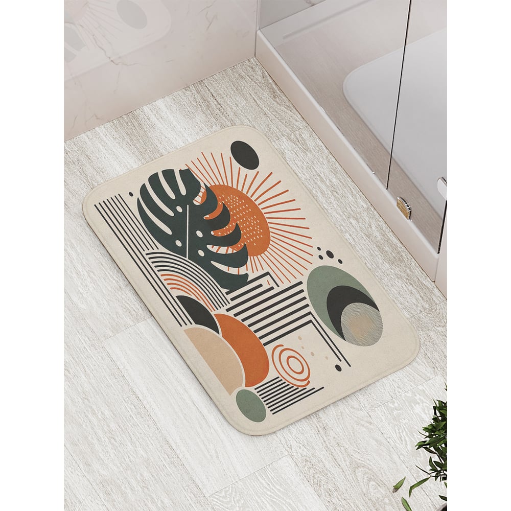 Коврик для ванной комнаты и туалета противоскользящий JOYARTY Абстракция форм 52x77 см bath ...