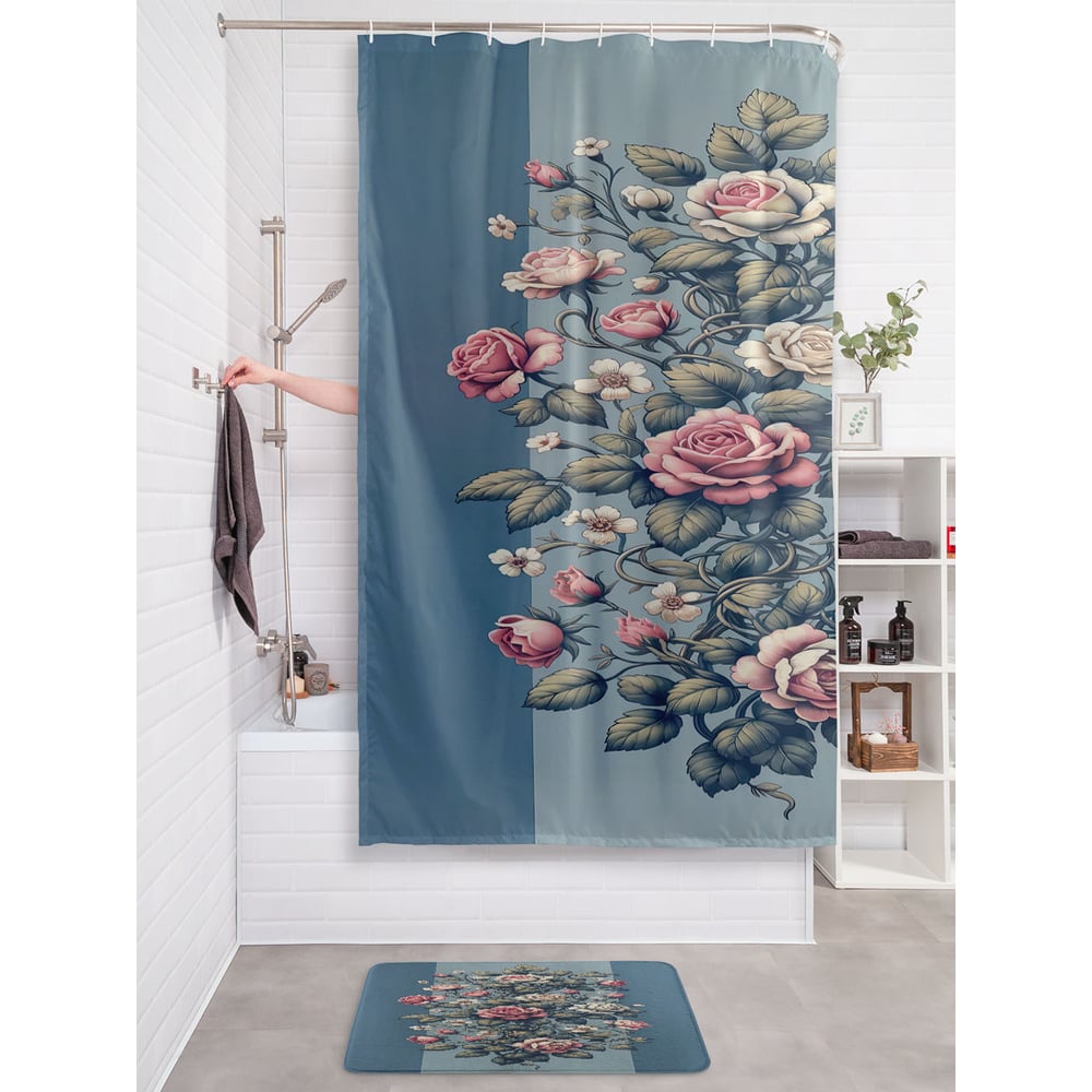 Штора занавеска для ванной тканевая JOYARTY Бутоны роз 180x200 см, sc_sd3413 - выгодная цена ...