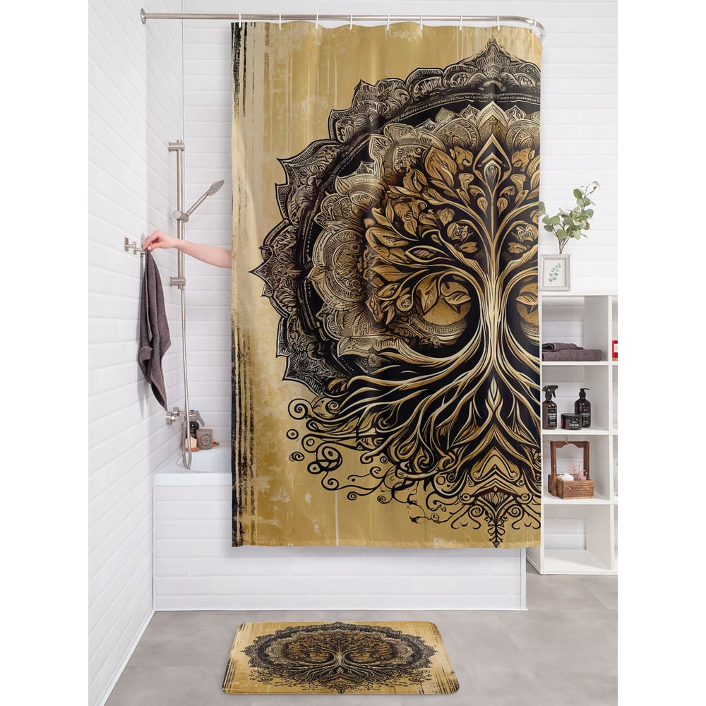 Штора занавеска для ванной тканевая JOYARTY Дерево жизни 180x200 см, sc_sd3506 - выгодная цена ...