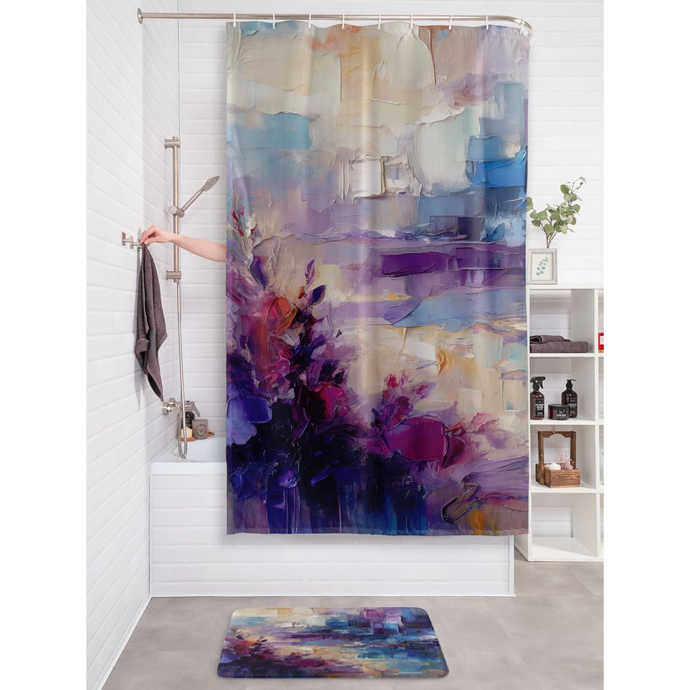 Штора занавеска для ванной тканевая JOYARTY "Творческий порыв" 180x200 см, sc_sd3496 - выгодная ...