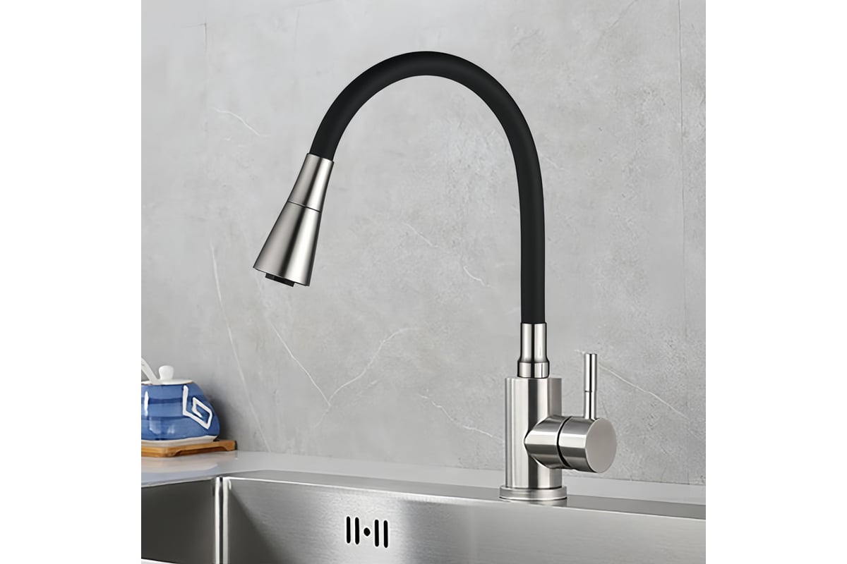 Смеситель для кухни BOCH MANN MIA BN с гибким изливом цвет матовый ...