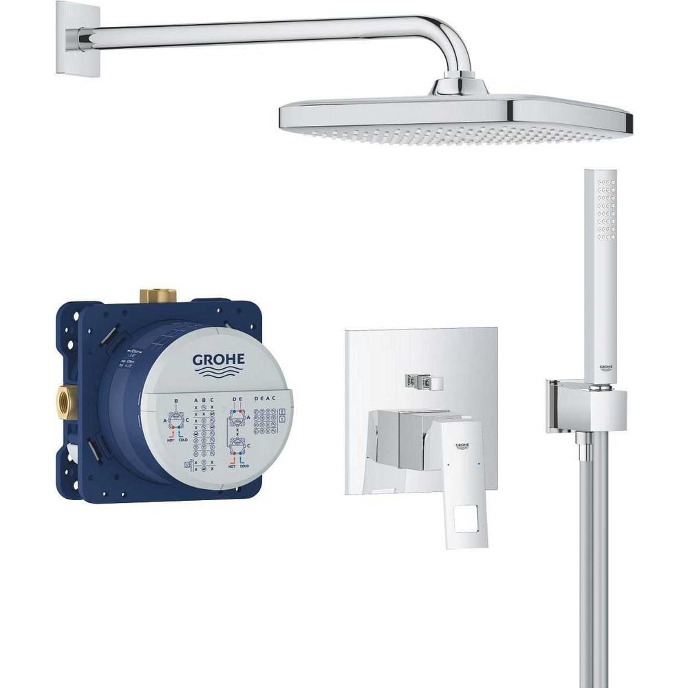 Душевая система скрытого монтажа GROHE Eurocube со смесителем, хром ...