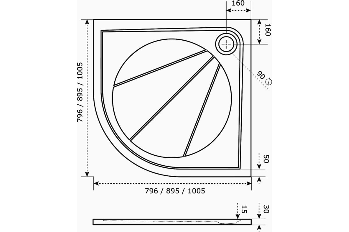 Литьевой поддон Good Door Эклипс 80 белый ЛП00012 - выгодная цена ...