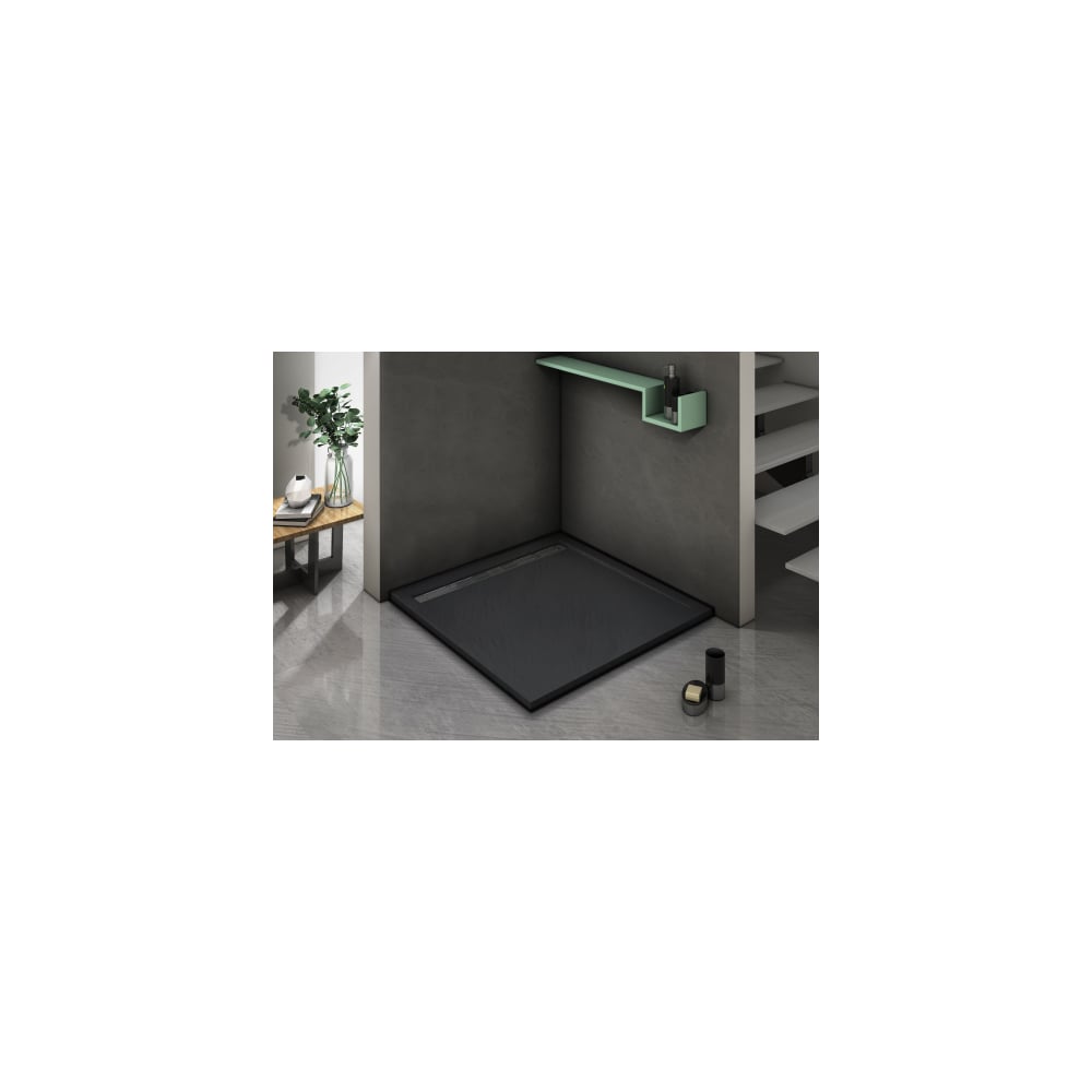 Душевой поддон с сифоном WeltWasser WW TRS 90 STONE-BL черный ...