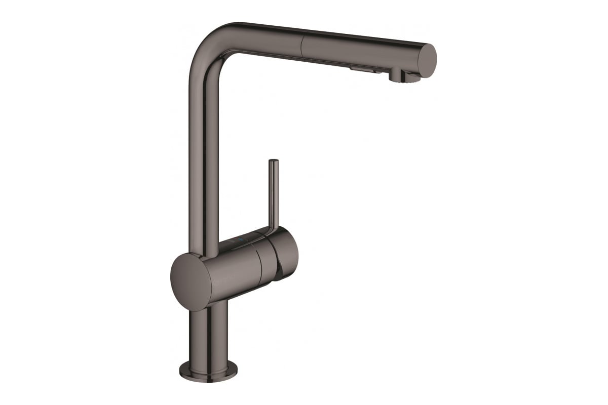 Однорычажный смеситель для мойки GROHE Minta выдвижной L-образный излив ...