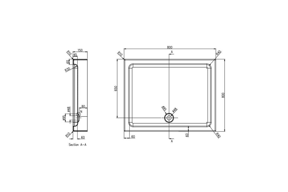 Поддон Azario P18 R/L 800х800х150 TORONTO 1432B 00042546 - выгодная ...