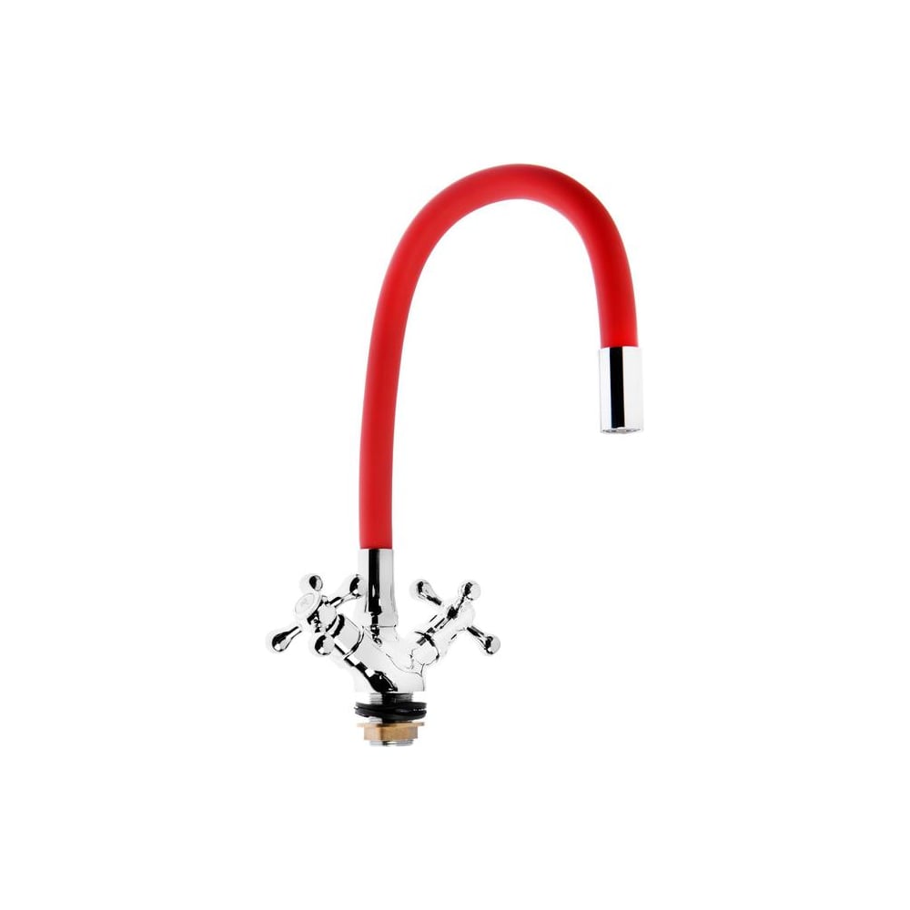 Смеситель для кухни ZEIN 2106 двухвентильный, силиконовый излив ...