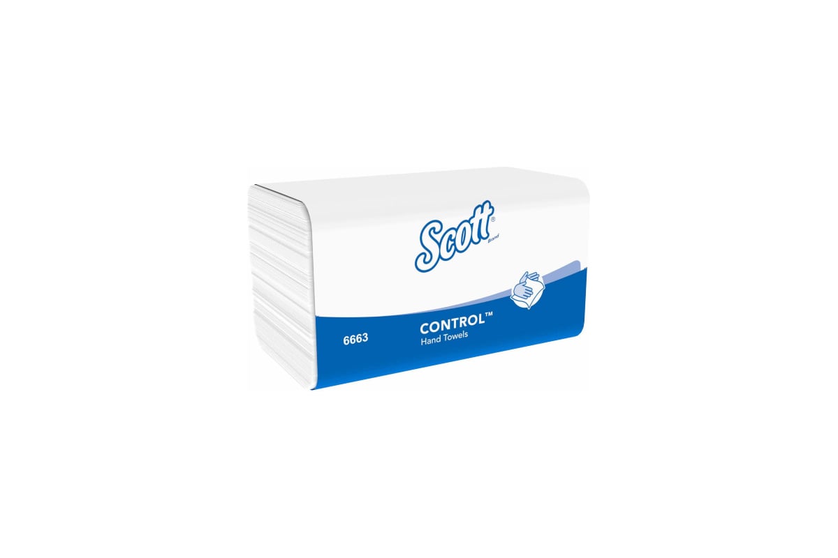 Сложенные полотенца для рук Kimberly-Clark Scott CONTROL белый 6663 ...