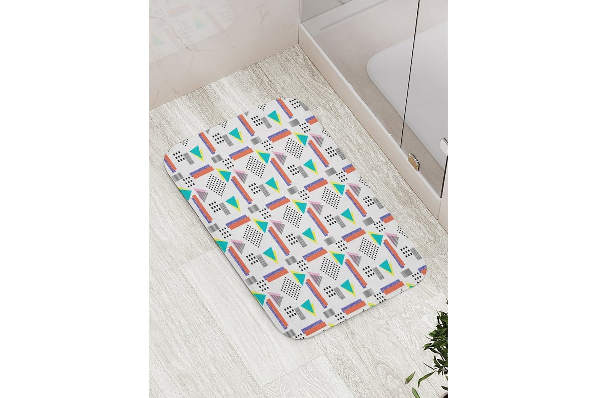 Коврик противоскользящий JoyArty "Геометрический узор" для ванной, сауны, бассейна, bath_16788 ...