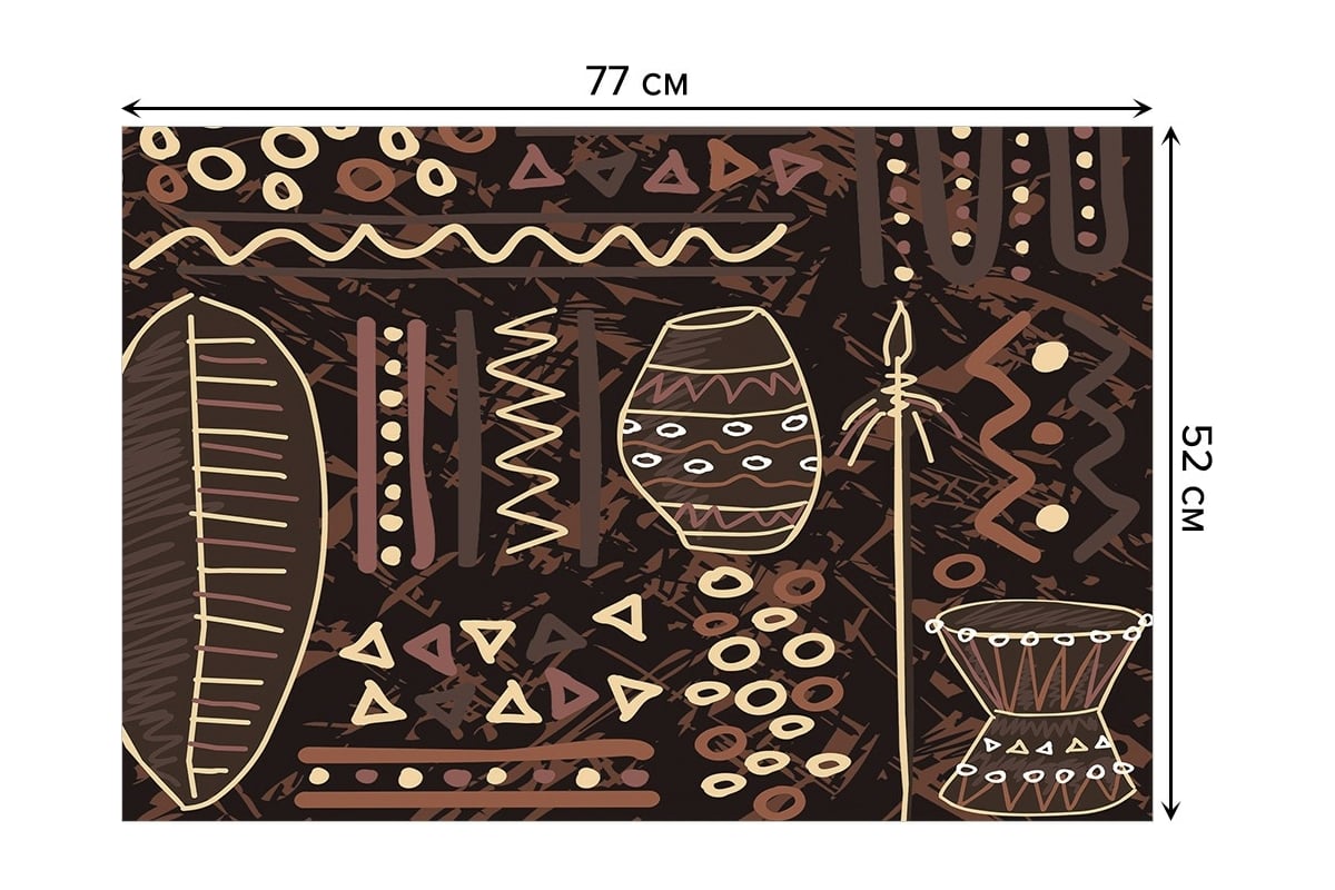 Коврик противоскользящий JoyArty "Африканские узоры" для ванной, сауны, бассейна, bath_31178 ...