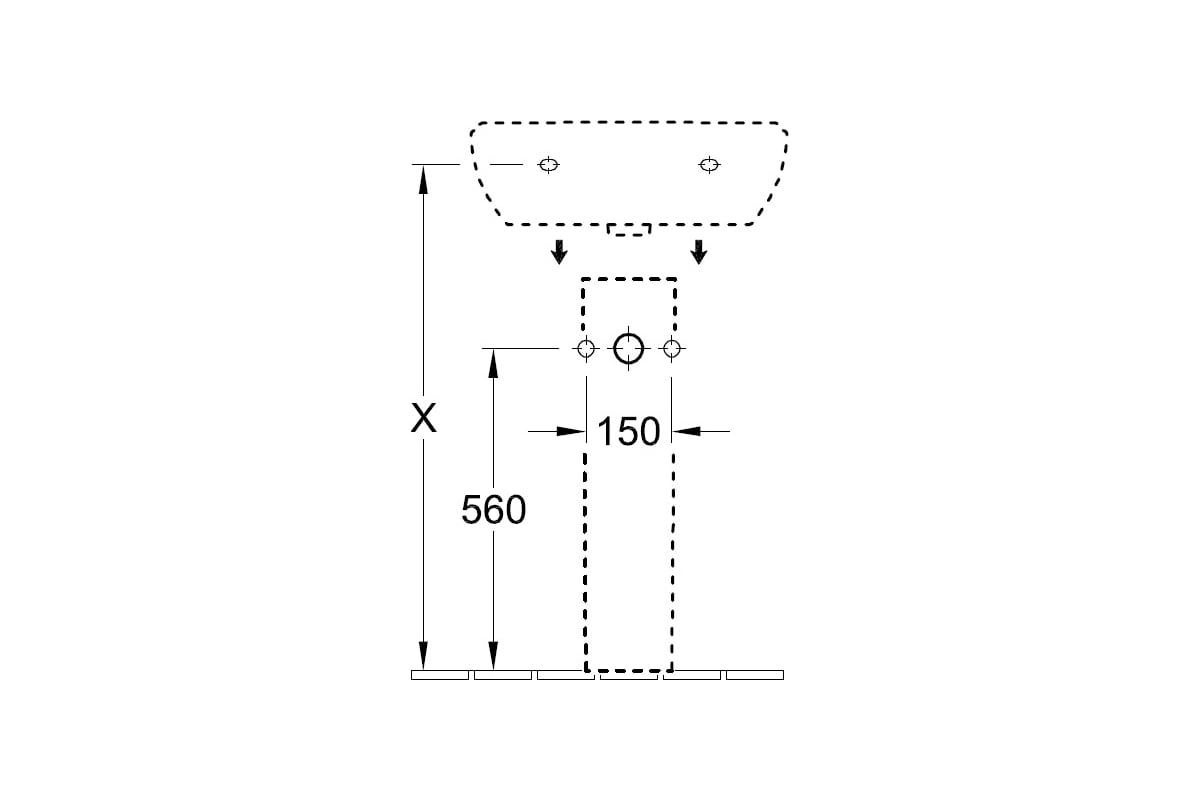 Пьедестал Villeroy & Boch O'Novo 150x165x590, альпийский белый 52650001 ...