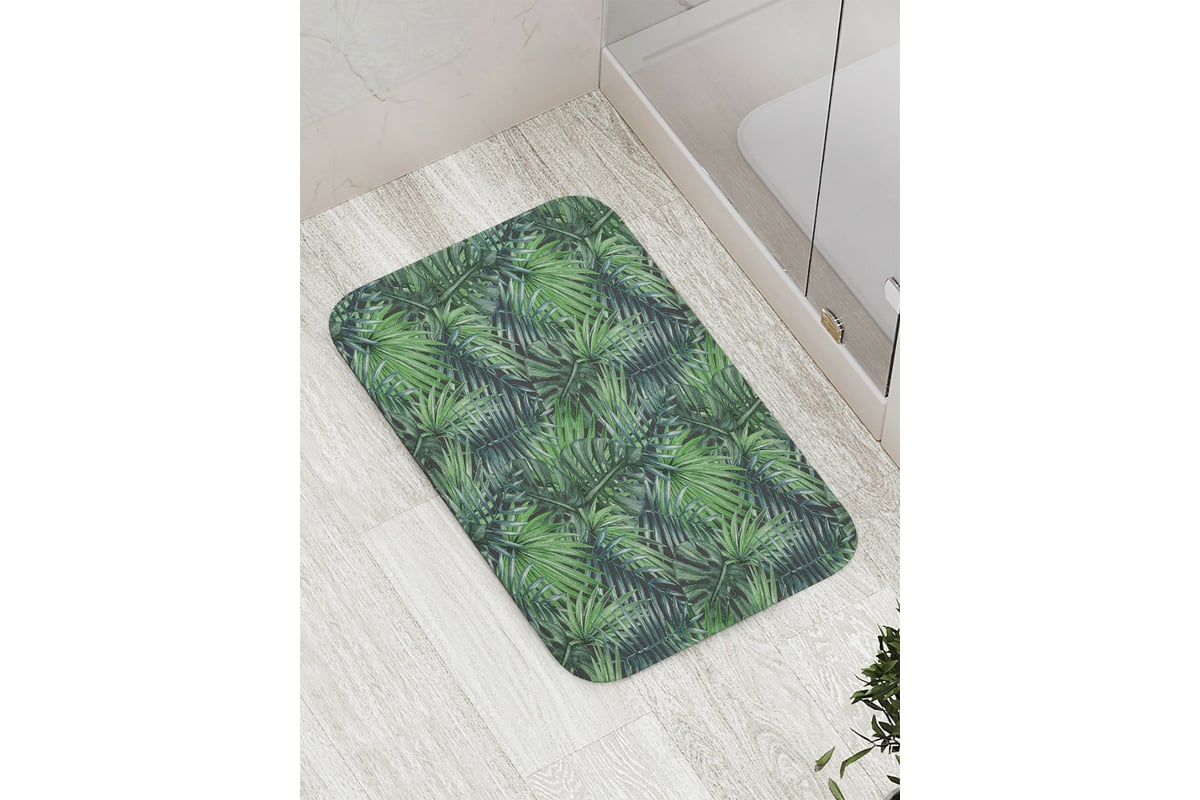 Коврик противоскользящий JoyArty "Стена из папоротника" для ванной, сауны, бассейна, bath_36058 ...