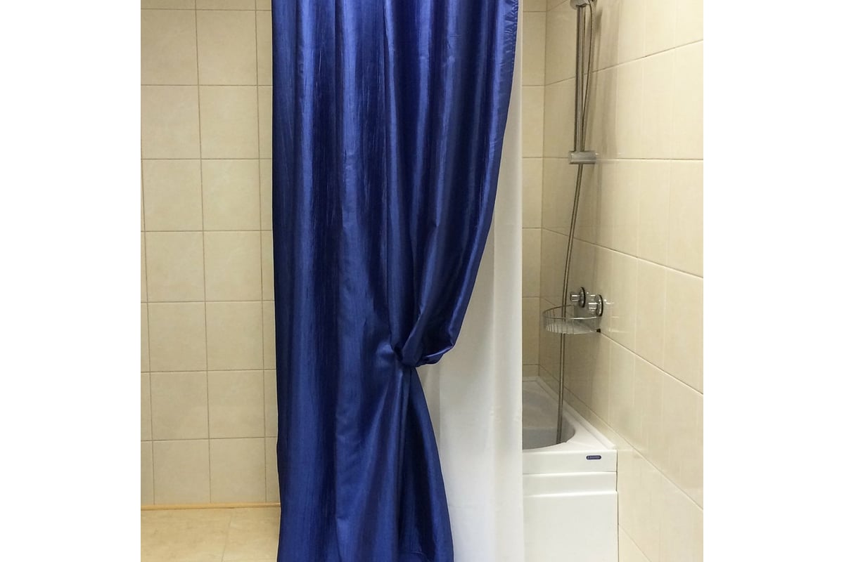 Штора для ванной комнаты Bath Plus Органза двухслойная, 180х200, темно ...