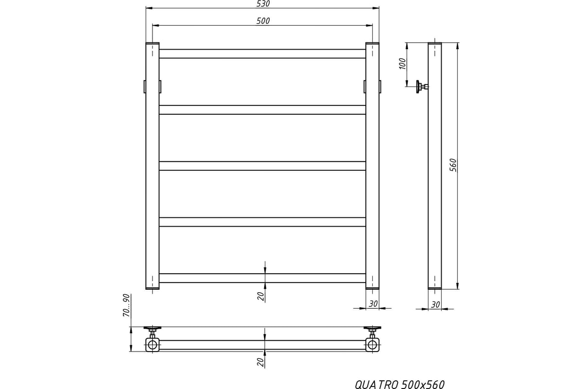 Водяной полотенцесушитель STINOX Quatro QU60 - выгодная цена, отзывы ...