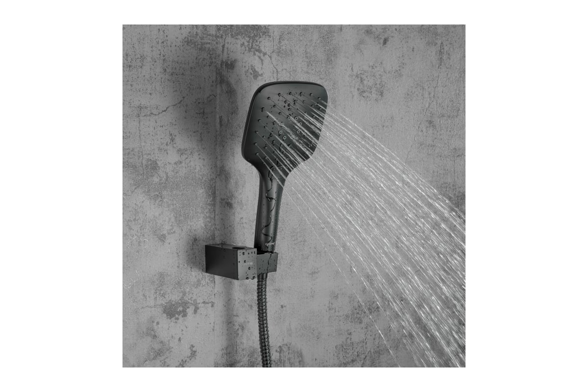 Душевая система Gappo 35к G7117-6 лейка "Тропический душ" встраиваемая, черный 545227 - выгодная ...