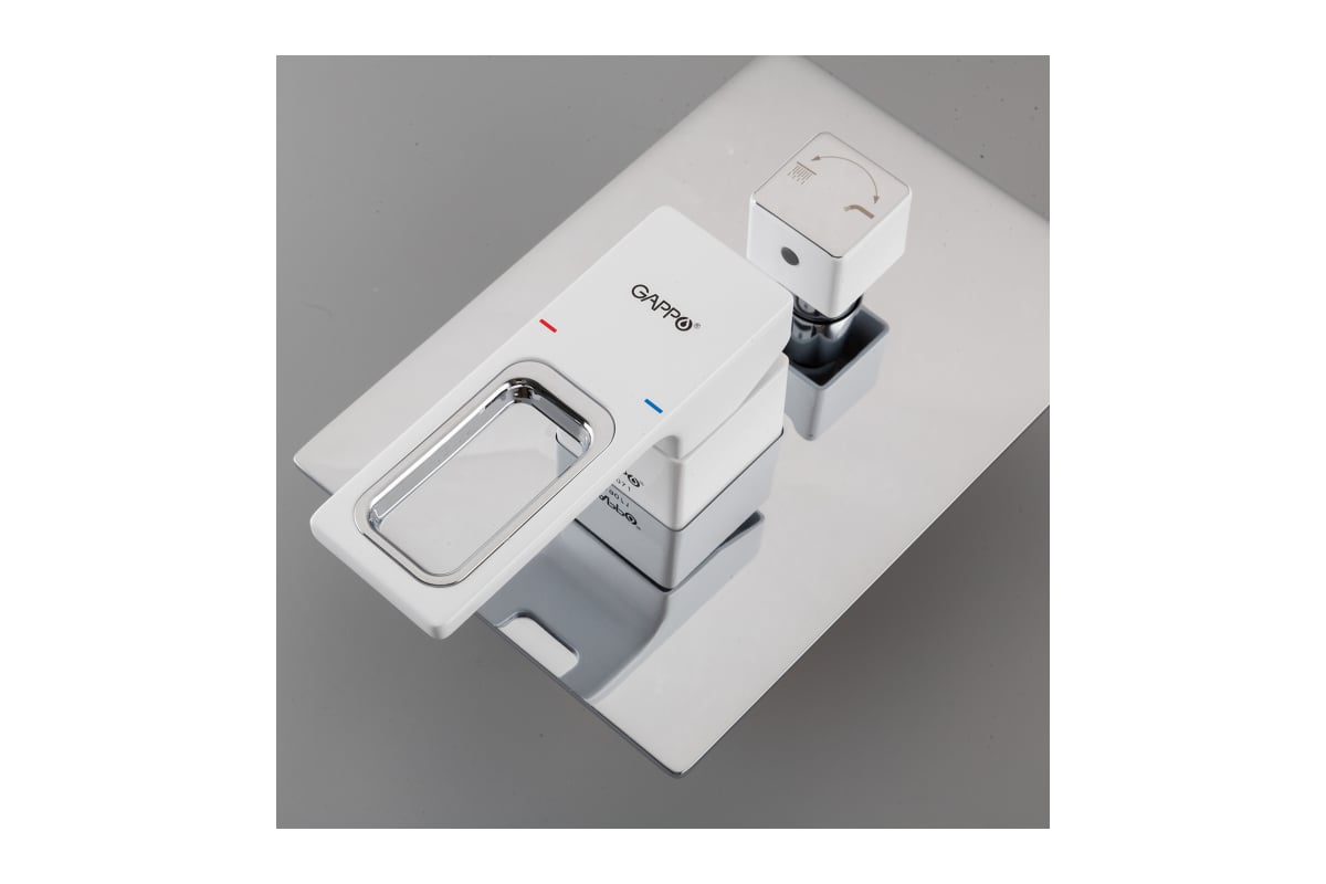 Душевая система Gappo 35к G7117-8 встраиваемая, лейка "Тропический душ" белый, хром 549419 ...