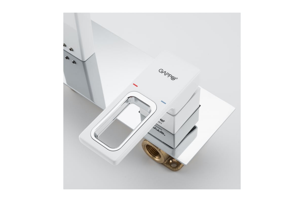 Смеситель для умывальника Gappo 35к G1017-12 встраиваемый, белый-хром 549394 - выгодная цена ...