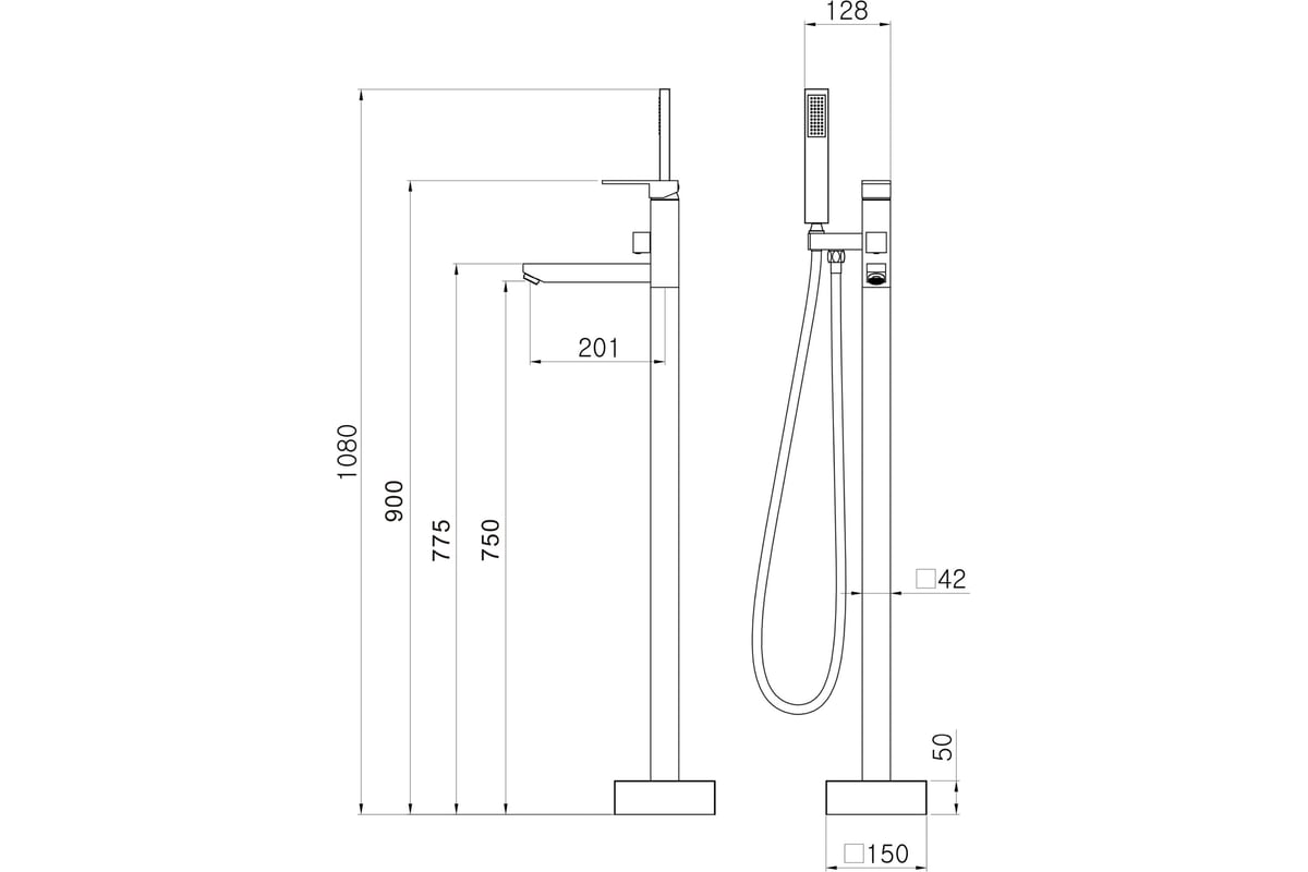 Напольный смеситель для ванны Swedbe Spira 4007 EAN 7350078202428 ...