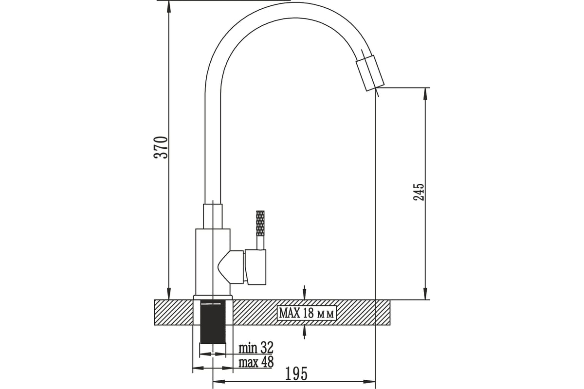 Смеситель для кухни ARGO SOLID белый, пластичный излив, d-35, нержавеющая сталь 43330 - выгодная ...