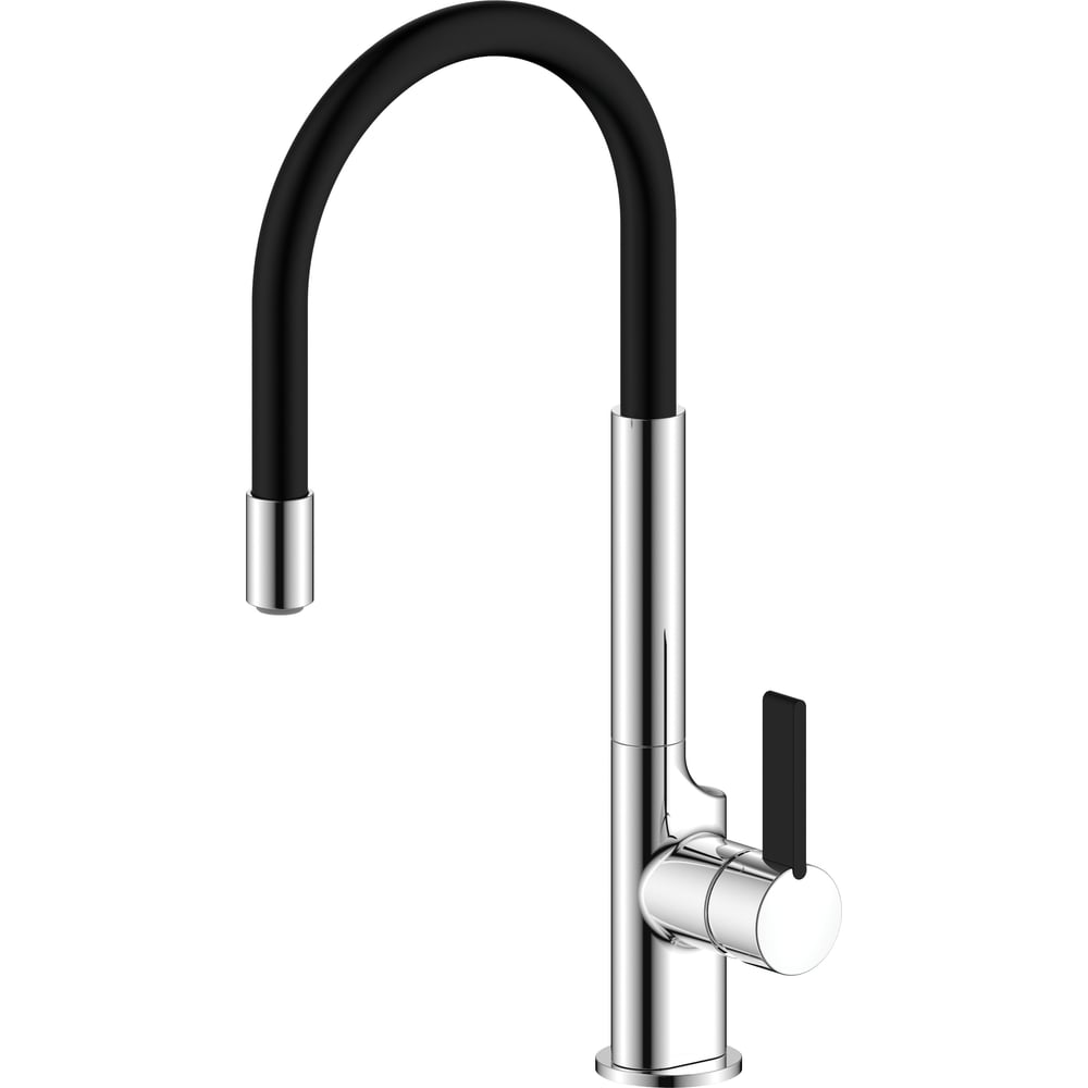 Смеситель для кухни ARGOTECH PERS NEW, хром/чёрный, пластичный излив, d-35, 43497 - выгодная ...