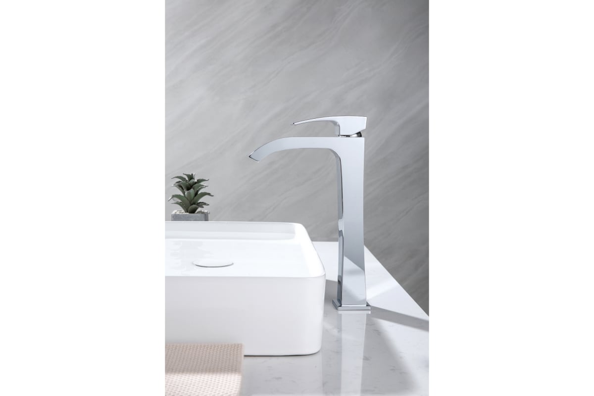 Смеситель для умывальника Gappo G1007-81 высокий, литой, п/гайку, хром, картридж 35 549457 ...