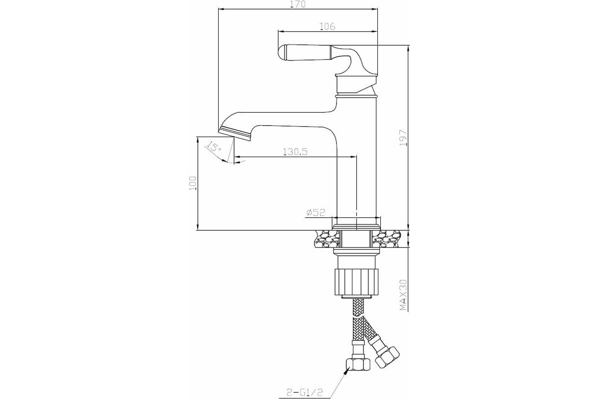 Смеситель для раковины ESKO PRAGUE с донным клапаном PG 26 - выгодная ...