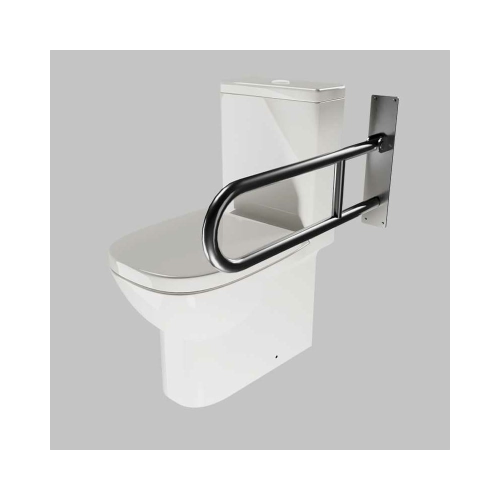 Поручень для унитаза Доминант откидной с креплением в стену(AISI 304) D ...