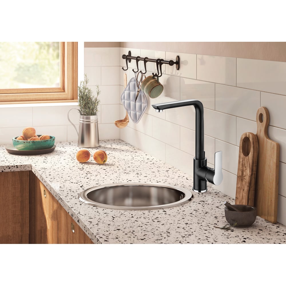 Смеситель для кухни ARGOTECH OLIMP NEW, хром/чёрный, d-35 43308 - выгодная цена, отзывы ...